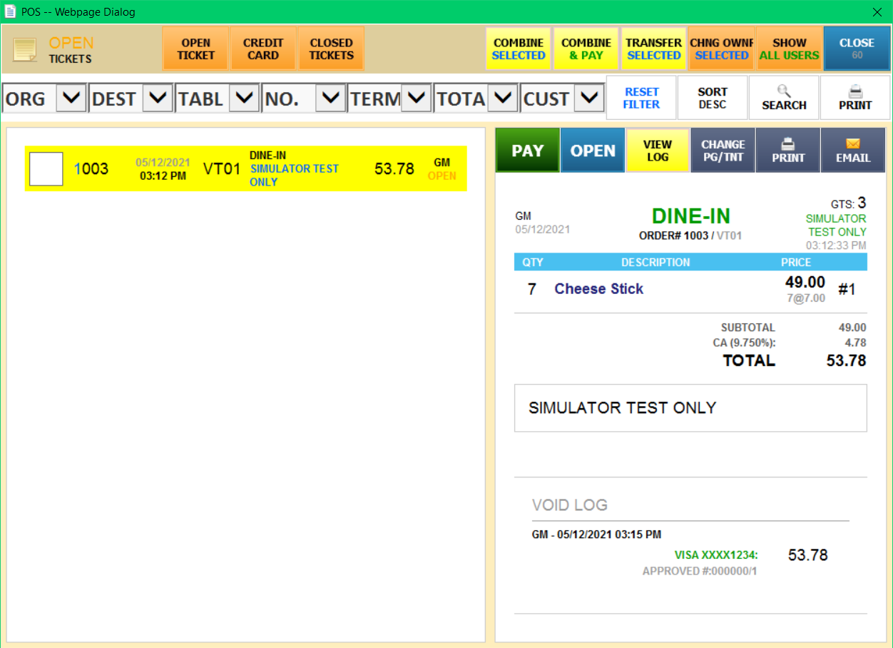 Voiding Credit Card | Verona POS Knowlege Base